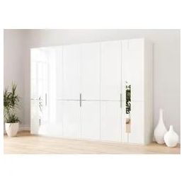 Kleiderschrank Musterring "Imola W", wei&szlig;, B:295,2cm H:236cm T:58cm, Floatglas, Holzwerkstoff, Schr&auml;nke, Kleiderschrank, Einlegeb&ouml;den und Kleiderstangen, mit Glast&uuml;ren inklusive Zierspiegel