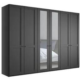 Kleiderschrank Wiemann "G&ouml;teborg, mit 95 &Ouml;ffnungswinkel, Made in Germany", grau (graphit, dekor, kristallspiegel), B:295,2cm H:216cm T:58cm, Glas, Holzwerkstoff, Schr&auml;nke, Kleiderschrank, inkl. Spiegel und T&uuml;rend&auml;mpfung, moderner Landhausstil