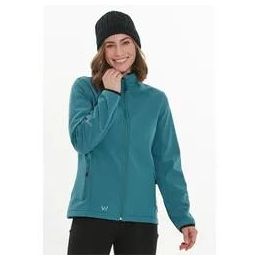 Softshelljacke WHISTLER "Covina", Damen, Gr. 42, gr&uuml;n (gr&uuml;n, grau), 94% Polyester, 6% Elasthan, unifarben, normal, hoch geschlossener Ausschnitt, Jacken Softshelljacke, mit wasser- und winddichtem Funktionsmaterial