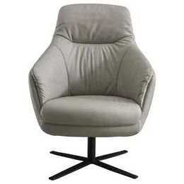Sch&ouml;ner Wohnen Drehsessel "Sky Sessel bequemer Loungesessel mit tollem Sitzkomfort", grau (light grau), B:75cm H:99cm T:85cm, 100% Leder, SCH&Ouml;NER WOHNEN-KOLLEKTION, Sessel, Drehsessel, wahlweise mit Wippfunktion f&uuml;r noch mehr Wohlf&uuml;hlkomfort
