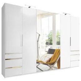 Kleiderschrank wimex "Level by fresh to go", wei&szlig;, B:300cm H:216cm T:58cm, Schr&auml;nke, Kleiderschrank, mit Spiegelt&uuml;ren und Schubladen