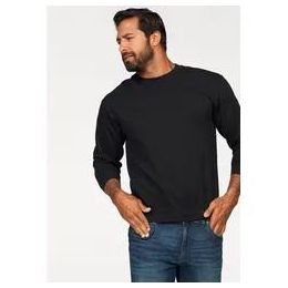 Sweatshirt Fruit of the Loom, Herren, Gr. S (44/46), schwarz, angeraute Sweatware, Obermaterial: 80% Baumwolle, 20% Polyester, unifarben, schmal h&uuml;ftlang, Rundhals, Rippb&uuml;ndchen, Sweatshirts Sweatshirt, im unifarbenen Design