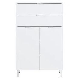Badkommode Germania "GW-Mauresa", wei&szlig; (wei&szlig;, wei&szlig; hochglanz), B:60cm H:97cm T:34cm, Sideboards
