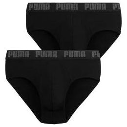 Slip Puma "Puma MEN EVERYDAY BRIEFS", Damen, Gr. M, schwarz, Jersey, Obermaterial: 95% Baumwolle, 5% Elasthan, bedruckt, unifarben, eng, Unterhosen Slip, mit Logobund