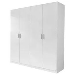 Dreht&uuml;renschrank Rauch "Kleiderschrank Schrank Garderobe Schlafzimmerschrank CELLE", wei&szlig; (alpinwei&szlig;, hochglanz wei&szlig;, griffe alu), B:181cm H:210cm T:54cm, Holzwerkstoff, Schr&auml;nke, Dreht&uuml;renschrank, in 4 Breiten und 2 H&ouml;hen, optional mit Schubk&auml;sten MADE IN GERMANY