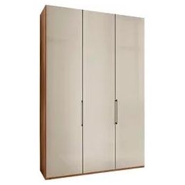 Kleiderschrank Wiemann "Monaco, Made in Germany, edle Glasfront, in verschiedenen Farben", braun (bianco, eiche, nachbildung, glas champagner), B:148,4cm H:216cm T:58cm, Floatglas, Holzwerkstoff, Schr&auml;nke, Kleiderschrank, hochwertige Beschl&auml;gen inkl. D&auml;mpfung