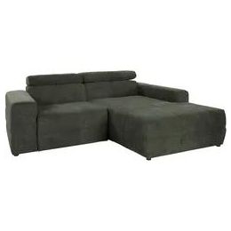 Ecksofa DOMO collection "Brandon, inkl. Kopfteilverstellung, B/T/H: 214/100/80 cm, L-Form", gr&uuml;n, B:214cm H:80cm T:175cm, 95% Polyester 5% Polyacryl, Sofas, Ecksofa, Mit Kopfteilverstellung, auch in Leder und Cord, L-Form