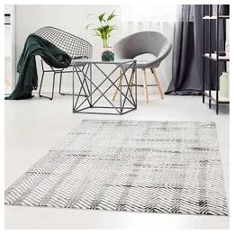 Teppich Carpet City "Moda 1138" Gr. 3, grau, B:120cm H:11mm L:160cm, Kunstfaser, Teppiche, Teppich, Kurzflor, Wohnzimmer