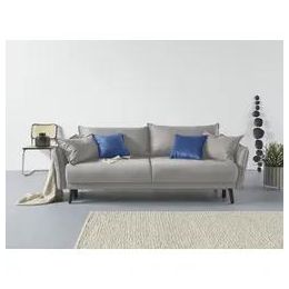 Schlafsofa Collection AB "Asra, B: 228 cm, Liegel. 145x192 cm", grau (grau, anthrazit), B:228cm H:95cm T:104cm, 100% Polyester, Sofas, Schlafsofa, Bettfunktion, Bettkasten, Taschen & 2 Zierkissen, Federkern