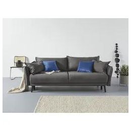 Schlafsofa Collection AB "Asra, B: 228 cm, Liegel. 145x192 cm", schwarz (anthrazit, schwarz), B:228cm H:95cm T:104cm, 100% Polyester, Sofas, Schlafsofa, Bettfunktion, Bettkasten, Taschen & 2 Zierkissen, Federkern
