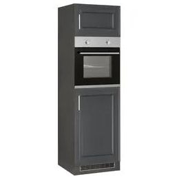 Backofen/K&uuml;hlumbauschrank KOCHSTATION "KS-Stockholm", grau (grau, grafit), B:60cm H:200cm T:60cm, Holzwerkstoff, MDF, Schr&auml;nke, Backofenumbauschrank K&uuml;hlschrankumbauschrank Umbauschrank, hochwertige MDF-Fronten