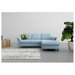 Sit & More Ecksofa SIT & MORE "Maggiore L-Form", blau (hellblau), B:258cm H:88cm T:173cm, 98% Polyester, 2% Polyamid, Sofas, Ecksofa, wahlweise mit Kopfteilverstellung, Bettfunktion und Bettkasten