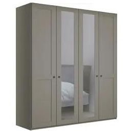 Kleiderschrank Wiemann "G&ouml;teborg, mit 95 &Ouml;ffnungswinkel, Made in Germany", grau (kieselgrau, dekor, kristallspiegel), B:197,3cm H:216cm T:58cm, Glas, Holzwerkstoff, Schr&auml;nke, Kleiderschrank, inkl. Spiegel und T&uuml;rend&auml;mpfung, moderner Landhausstil