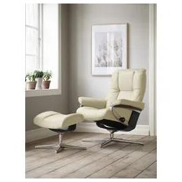 Relaxsessel stressless "Mayfair", beige (vanilla paloma), B:92cm H:103cm T:79cm, Leder PALOMA: PALOMA ist ein durchgef&auml;rbtes Semianilin-M&ouml;belleder mit nat&uuml;rlicher Narbung., Sessel, Relaxsessel, mit Cross Base, Gr&ouml;&szlig;e S, M & L, Holzakzent Schwarz