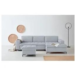 Ecksofa OTTO products "Grazzo, zeitlos & elegant, moderne Sitzheftung, Breite 266cm, L-Form", silber, B:266cm H:80cm T:162cm, 100% Polyester (recycelt), Sofas, Ecksofa, hochwertige Stoffe aus recyceltem Material, Steppung im Sitzbereich