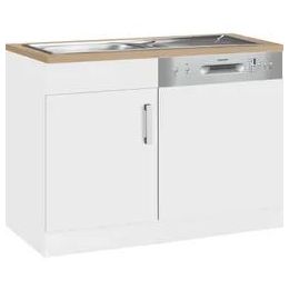 Sp&uuml;lenschrank KOCHSTATION "KS-Gera", wei&szlig; (wei&szlig;, wei&szlig;), B:110cm H:85cm T:60cm, Holzwerkstoff, Schr&auml;nke, Sp&uuml;lenschrank, Breite 110 cm
