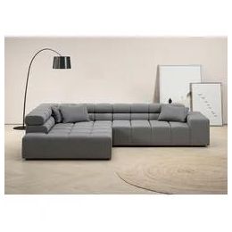 Ecksofa Home Affaire "Ancona incl. Kopfteilverstellung, Breite 319cm, L-Form", grau, B:319cm H:70cm T:215cm, Struktur (85% Polyester, 15% Viskose);Luxus-Microfaser weich (98% Polyester, 2% Nylon);Velours (100% Polyester), Sofas, Ecksofa, wahlweise motorische Sitztiefenverstellung, auch in Cord + Easy Care