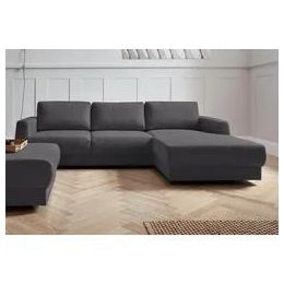Ecksofa OTTO HOME "Hobro L-Form", grau (anthrazit), B:264cm H:80cm T:175cm, Luxus-Microfaser Lederoptik (100% Polyester);Struktur grob (100% Polyester);Samtoptik (100% Polyester), Sofas, Ecksofa, in 3 Bezugsqualit&auml;ten in vielen Farben, Design by Morten Georgsen