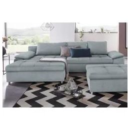 Ecksofa Home Affaire "Labene L-Form", grau (hellgrau), B:290cm H:82cm T:90cm, Struktur fein (95% Polyester, 5% Polyamid);Luxus-Microfaser ALTARA NUBUCK (100% Polyester);Kunstleder SOFTLUX / Struktur (100% Polyester);Struktur (100% Polyester);Flachgewebe (95% Polyester, 5% Polyamid), Sofas, Ecksofa, wahlweise mit Bettfunktion und Bettkasten, auch als XXL-Variante