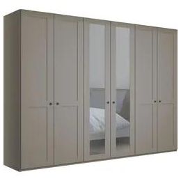 Kleiderschrank Wiemann "G&ouml;teborg, mit 95 &Ouml;ffnungswinkel, Made in Germany", grau (kieselgrau, dekor, kristallspiegel), B:295,2cm H:216cm T:58cm, Glas, Holzwerkstoff, Schr&auml;nke, Kleiderschrank, inkl. Spiegel und T&uuml;rend&auml;mpfung, moderner Landhausstil