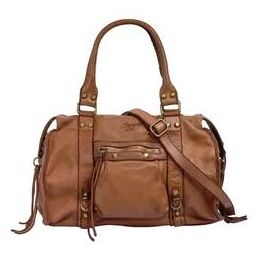 Shopper Samantha Look, Damen, Gr. B/H/T: 34cm x 27cm x 12cm onesize, braun (cognac), Leder, Taschen Shopper, echt Leder, Made in Italy