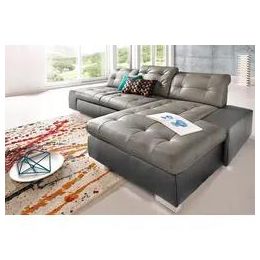 Sit & More Ecksofa SIT & MORE "Palomino L-Form", grau (fango, delfin), B:284cm H:84cm T:109cm, Kunstleder SOFTLUX/Struktur (100% Polyester);Kunstleder SOFTLUX/Feinstruktur (100% Polyester);Kunstleder SOFTLUX/ NaturLEDER (echtes Rindsleder), Sofas, Ecksofa, wahlweise XL oder XXL und mit Bettfunktion