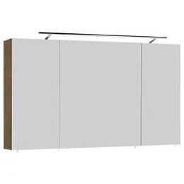Spiegelschrank SAPHIR "3040", braun (eiche struktur braun), B:120cm H:74cm T:20cm, Melamin, Schr&auml;nke, Spiegelschrank, Breite 120 cm