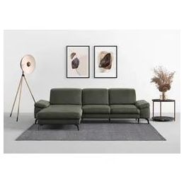 Sit & More Ecksofa SIT & MORE "Cabana L-Form", gr&uuml;n (olive), B:301cm H:84cm T:195cm, 95% Polyester, 5% Polyamid, Sofas, Ecksofa, Recamiere, wahlweise mit Sitztiefen-, Armlehnen- und Kopfteilfunktion