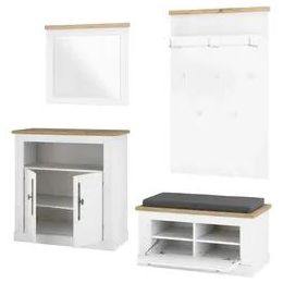 Garderoben-Set OTTO HOME "WESTMINSTER TOPSELLER", wei&szlig; (pinie wei&szlig;, wotan eiche), B:204cm H:200cm T:45cm, Kastenm&ouml;bel-Sets, im romantischen Landhausstil