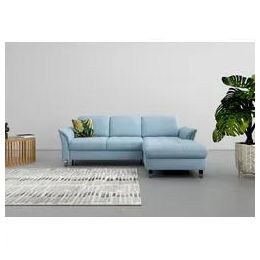 Sit & More Ecksofa SIT & MORE "Maggiore L-Form", blau (hellblau), B:258cm T:173cm, 98% Polyester, 2% Polyamid, Sofas, Ecksofa, wahlweise mit Kopfteilverstellung, Bettfunktion und Bettkasten