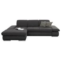 Ecksofa "SO4100 V", grau (anthrazit), B:284cm H:80cm T:190cm, SET ONE BY Musterring, Sofas, Ecksofa, mit verstellbaren Kopfteilen, wahlweise mit Funktionen, Cord-Bezug