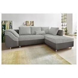 Ecksofa Collection AB "Sally L-Form, B: 256 cm", grau (anthrazit, hellgrau), B:256cm H:87cm T:165cm, Microfaser PRIMABELLE (100% Polyester) / Struktur (80% Polyester, 20% Acryl);Struktur (80% Polyester, 20% Acryl);Kunstleder SOFTLUX / Struktur (80% Polyester, 20% Acryl);Microfaser PRIMABELLE (100% Polyester) / Cord (100% Polyester), Sofas, Ecksofa, 1 Zierkissen, optional Bettfunktion & Bettkasten