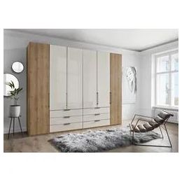 Kleiderschrank Wiemann "Monaco", braun (bianco, eiche, nachbildung, glas champagner), B:295,3cm H:236cm T:58cm, Floatglas, Holzwerkstoff, Schr&auml;nke, Kleiderschrank, mit Teil-Glasfront sowie hochwertige Beschl&auml;ge inkl. D&auml;mpfung