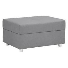 Hocker Home Affaire "Italia, B: 78 cm", grau (hellgrau), B:78cm H:42cm T:59cm, Microfaser PRIMABELLE (100% Polyester);Struktur fein (100% Polyester), Hocker, Polsterhocker, mit Federkern