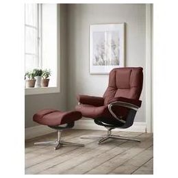 Relaxsessel stressless "Mayfair", rot (cherry paloma), B:83cm H:102cm T:74cm, Leder PALOMA: PALOMA ist ein durchgef&auml;rbtes Semianilin-M&ouml;belleder mit nat&uuml;rlicher Narbung., Sessel, Relaxsessel, mit Cross Base, Gr&ouml;&szlig;e S, M & L, Holzakzent Schwarz