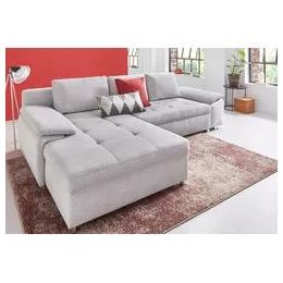 Ecksofa Home Affaire "Labene L-Form", silber, B:270cm H:82cm T:90cm, Struktur fein (95% Polyester, 5% Polyamid);Luxus-Microfaser ALTARA NUBUCK (100% Polyester);Kunstleder SOFTLUX / Struktur (100% Polyester);Struktur (100% Polyester);Flachgewebe (95% Polyester, 5% Polyamid), Sofas, Ecksofa, wahlweise mit Bettfunktion und Bettkasten, auch als XXL-Variante