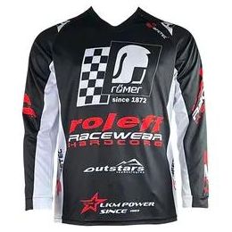 Roleff Racewear Trainingspullover ROLEFF "Motocross Jersey Mesh RO" Gr. 4XL, schwarz-wei&szlig; (schwarz, wei&szlig;), Pullover, Damen, 4XL, Obermaterial: 100% Polyester