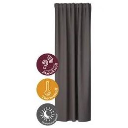 Vorhang HOMING "Galdin" Gr. 1, braun, B:140cm H:245cm, Polyester, Gardinen, Verdunklungsvorhang, blickdicht, Thermo, Energiesparend