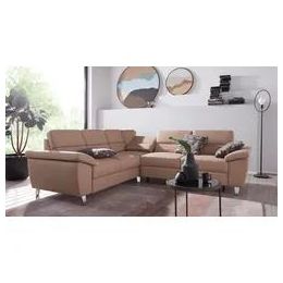 Sit & More Ecksofa SIT & MORE "Sorano L-Form", braun (macchiato), B:249cm H:88cm T:229cm, Sofas, Ecksofa, wahlweise mit Bett- und Relaxfunktion, inkl. Bettkasten