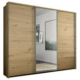 Schwebet&uuml;renschrank Rauch "Kleiderschrank Schrank Garderobe W&auml;scheschrank TOMA mit Passepartout", braun (eiche artisan), B:211cm H:214cm T:64cm, Holzwerkstoff, Schr&auml;nke, Schwebet&uuml;renschrank, inkl. Regaleinsatz sowie zus&auml;tzlichen Einlegeb&ouml;den MADE IN GERMANY
