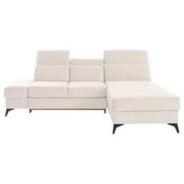 Ecksofa Home Affaire "Cardiz L-Form", beige (natur), B:246cm H:83cm T:173cm, Webstoff (100% Polyester);Luxus-Microfaser Paris (90% Polyester/10% Polyamid);Struktur fein (100% Polyester);Samtoptik (100% Polyester), Sofas, Ecksofa, inkl.Kopfteilverstellung und Federkern wahlweise mit Bettfunktion