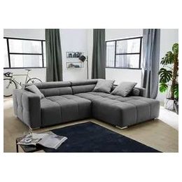 Jockenh&ouml;fer Ecksofa JOCKENH&Ouml;FER GRUPPE "Salerno L-Form, B: 280 cm", grau (dunkelgrau), B:280cm H:96cm T:231cm, Sofas, Ecksofa, im Big-Sofa-Style, mit Kopfteilverstellung & Zierkissen, Topseller