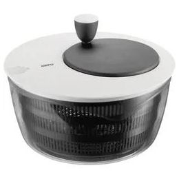 Salatschleuder Gefu "ROTARE", schwarz-wei&szlig; (transparent, wei&szlig;, schwarz), T:17cm &Oslash;:25cm, Kunststoff, Salatschleudern, einfacher Kurbelantrieb, 3 Liter