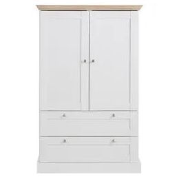 Kleiderschrank OTTO HOME "Binz, W&auml;scheschrank, Mehrzweckschrank, skandinavischer Landhausstil", wei&szlig; (wei&szlig;, eichefarben), B:84cm H:130cm T:35cm, FSC-zertifizierter Holzwerkstoff, MDF, Schr&auml;nke, Kleiderschrank, viele Stauraumm&ouml;glichkeiten, Metallgriffe, T&uuml;ren mit Rahmen/ Kassetten
