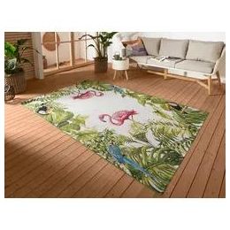 Outdoorteppich Hanse Home "Tropical Birds", bunt, B:200cm H:3mm L:285cm, Polyester, Polypropylen (PP), Teppiche, Outdoorteppich, In-& Outdoor, Teppich, Wetterfest, Balkon, Garten, Wohnzimmer, Floral
