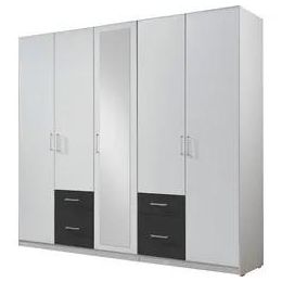Kleiderschrank wimex "Freiburg", wei&szlig; (wei&szlig;, graphit), B:225cm H:210cm T:58cm, Schr&auml;nke, Kleiderschrank Dreht&uuml;renschrank
