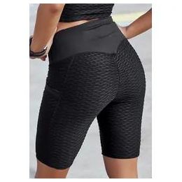 Radlerhose Vivance ACTIVE, Damen, Gr. L (44/46), N-Gr, schwarz, Obermaterial: 86% Polyester, 14% Elasthan. Meshfutter: 90% Polyester, 10% Elasthan, Mesh, unifarben, figurbetont kniefrei, Hosen Radlerhose, mit Wabendesgin und zwei Taschen
