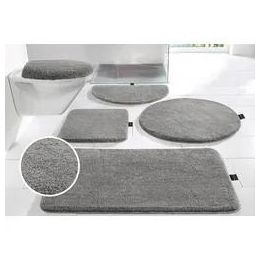 Badematte Bruno Banani "Lana, Badvorleger, Badezimmer Teppich" Gr. 8, grau (aluminium), H:25mm, Polyacryl, Badematten, Badematte, Badteppich, Badematten, unifarben, auch als 3 teiliges Set & rund