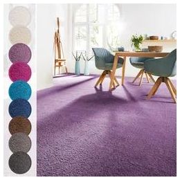 Teppichboden ANDIAMO "Sophie, Frisee-Velours, Gesamth&ouml;he 12 mm, Luxusklasse LC3", lila, B:500cm L:350cm, Kunstfaser, Teppiche, Uni Farben, Breite 400 cm oder 500 cm, strapazierf&auml;hig & pflegeleicht