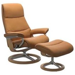 Fu&szlig;hocker stressless "View", braun (new caramel), B:57cm H:43cm T:47cm, Hocker, Fu&szlig;hocker, mit Signature Base,Gestell Eiche